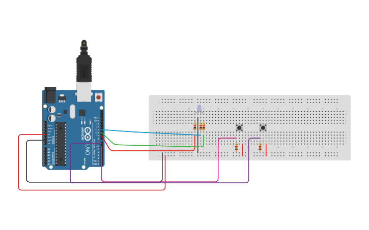 Circuit design Digital Inputs Outputs - Tinkercad