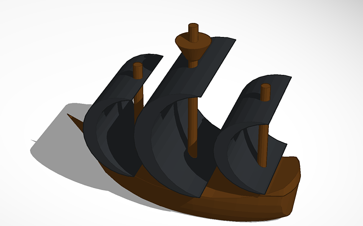 3D design Pirate ship - Tinkercad