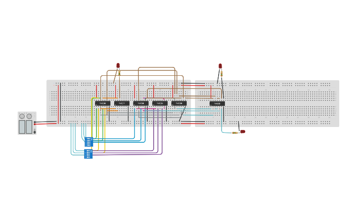 Circuit Design Magnitude Comparator Tinkercad