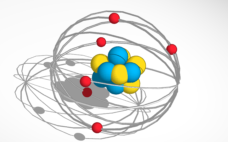 3D design Carbon Atom Structure - Tinkercad