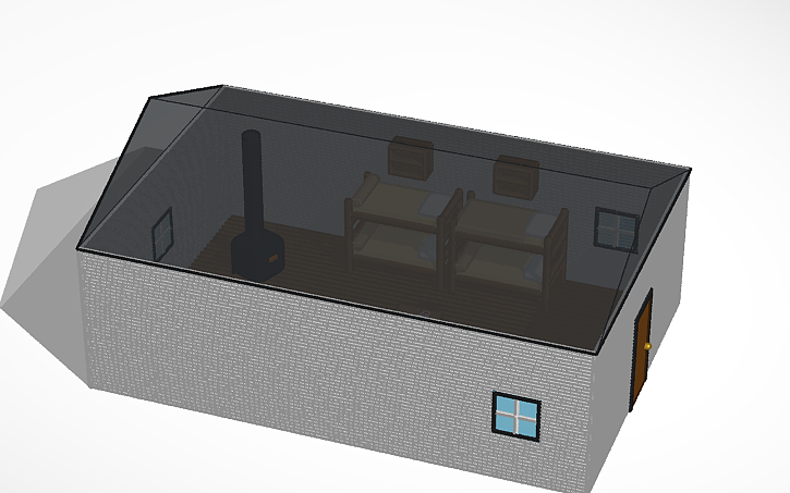 3D design Of Mice and Men bunkhouse - Tinkercad