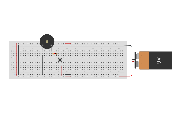 Circuit design 003 Buzzer with push button - Tinkercad