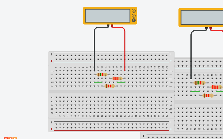 Circuit design series and parallel - Tinkercad