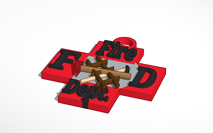 3D design Fire fighter logo - Tinkercad