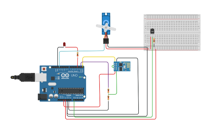 Circuit design esp8266 Arduino - Tinkercad