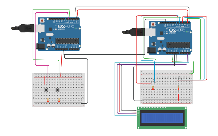 Circuit design Maestro Esclavo - Tinkercad