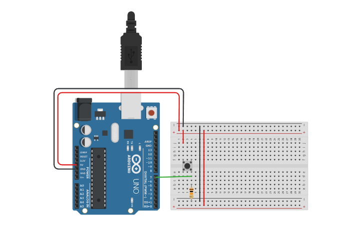 Circuit design Resistor Pull UP - Tinkercad