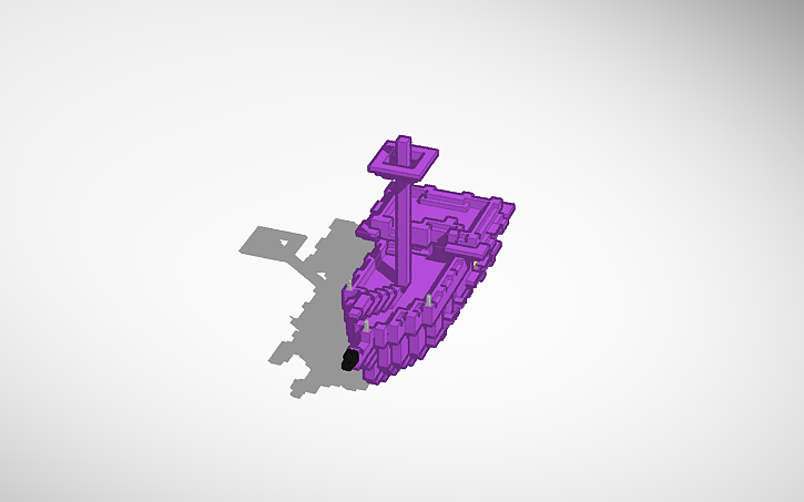 3D design Minecraft End Ship (Scale 1:157.48) - Tinkercad