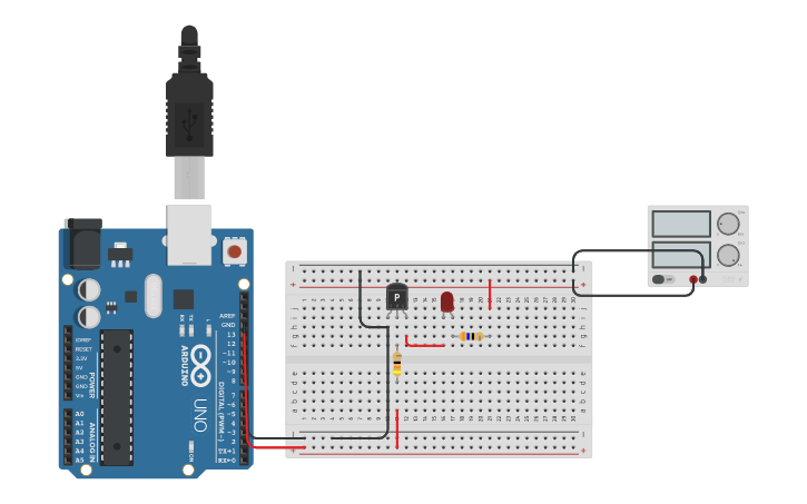 Circuit design Led arduino - Tinkercad