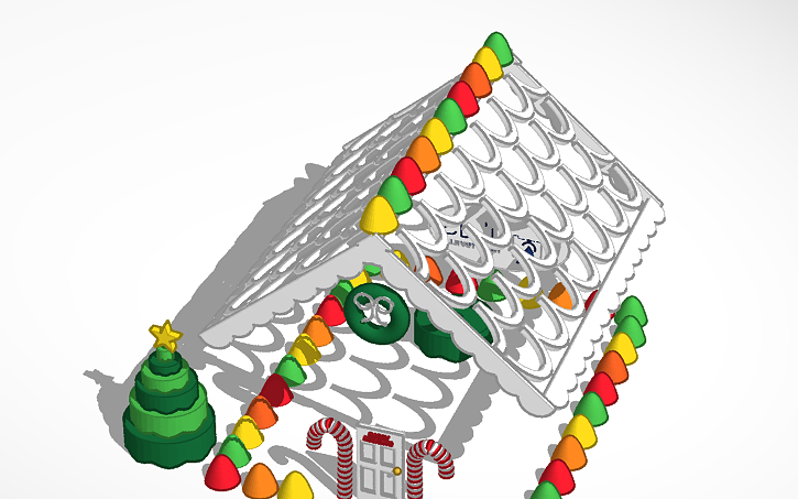 3D design Gingerbread House - Tinkercad