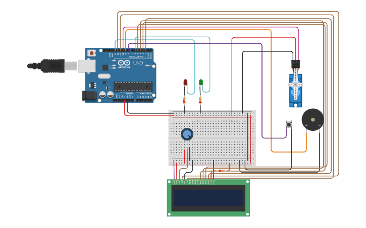 Circuit design AUTOMATED RAILWAY CROSSING SYSTEM - Tinkercad
