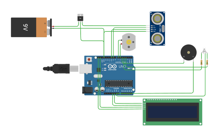 Circuit Design Water Level Regulator Tinkercad
