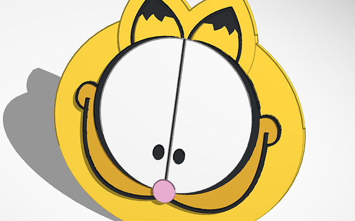 3D design Garfield Face - Tinkercad