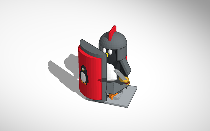 3D design Roman Soldier Penguin With Sword - Tinkercad