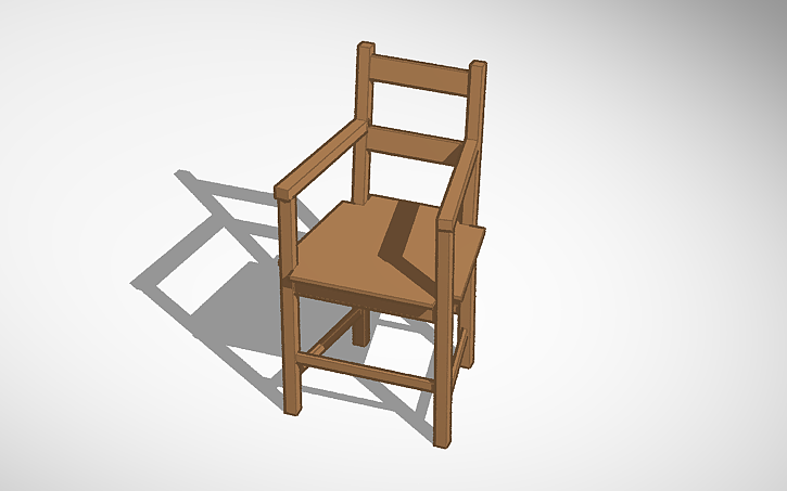3D design wooden chair - Tinkercad