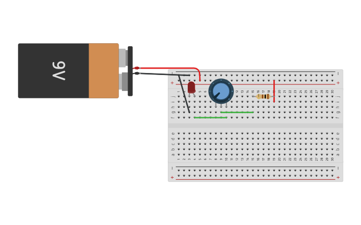 Circuit design Variable resistor - Tinkercad