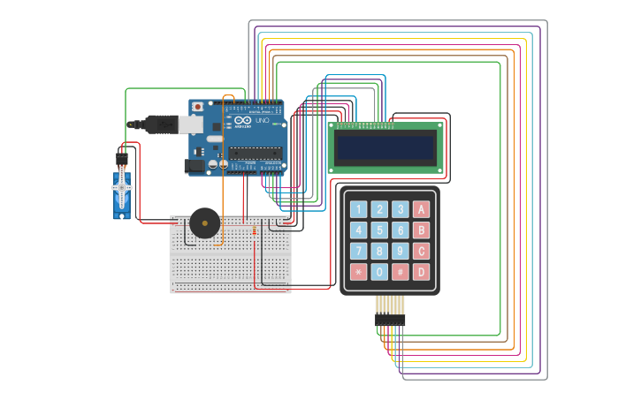 Circuit Design Password Based Door Lock Tinkercad
