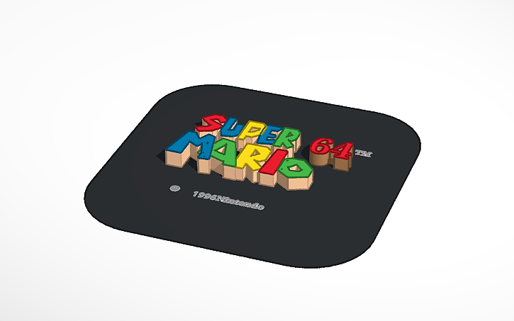 3D design super Mario 64 title screen - Tinkercad