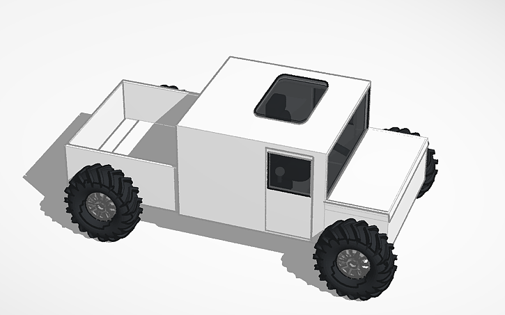 3D design (Drivable) Pickup Truck - Tinkercad