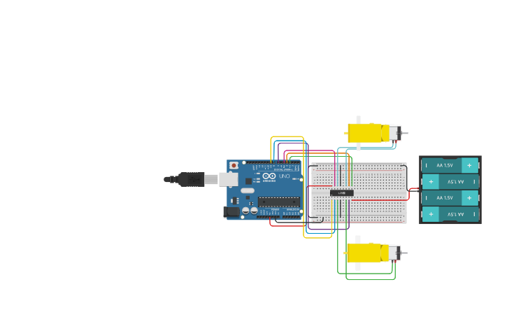 Circuit design Controlling DC Motors with Arduino - Tinkercad
