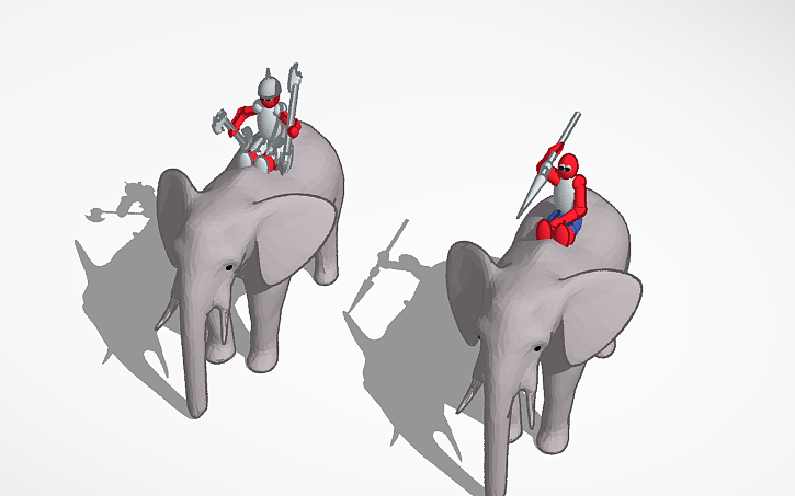 3D design TABS Elephant RIder Units - Tinkercad