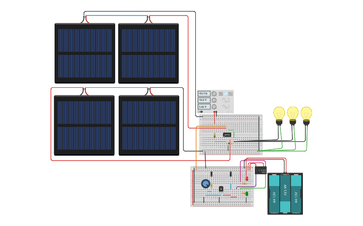 Circuit design Panel solar - Tinkercad
