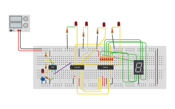 Circuit design Decade counter - Tinkercad