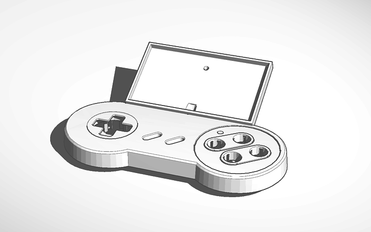 3D design snes case with lcd screen mount - Tinkercad