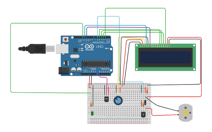 Circuit design AUTOMATIC ROOM TEMPERATURE CONTROLLER - Tinkercad