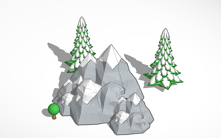 3D design mountains - Tinkercad