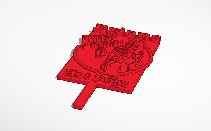 3D design brians weiner sign 1-64 - Tinkercad
