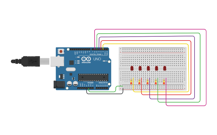 Circuit design Example: Using Array - Tinkercad