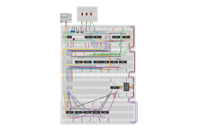 Circuit design RT - Project 4.1.2 State Machine - Tinkercad