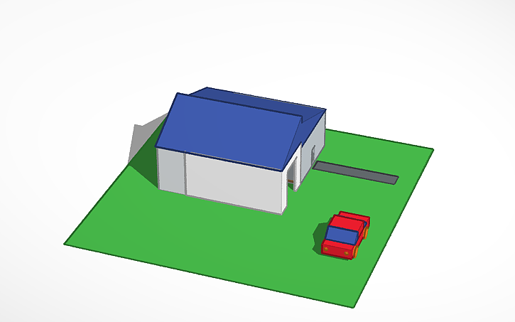 3D design Simple House w/ Car - Tinkercad