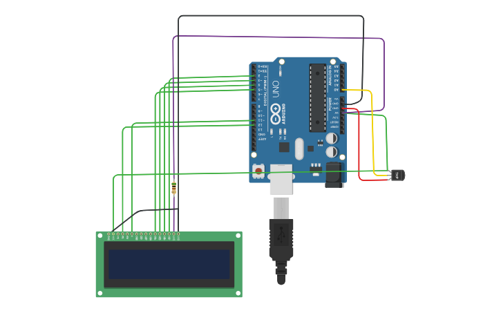 Circuit design LM35 Temperature sensors with LCD - Tinkercad