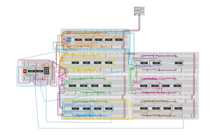 Circuit design Display de 7 Segmentos - Hexadecimal - Tinkercad