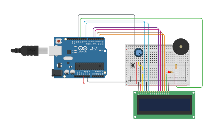 Circuit design Stop Watch - Tinkercad