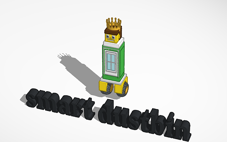 3D design smart dustbin - Tinkercad