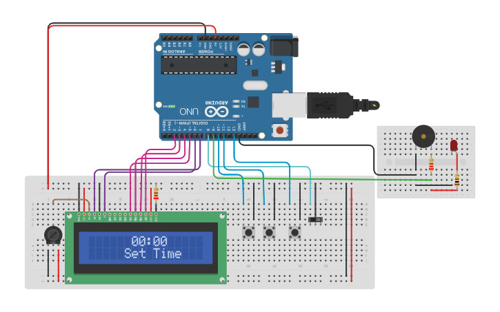 Circuit design Alarm Clock - Tinkercad
