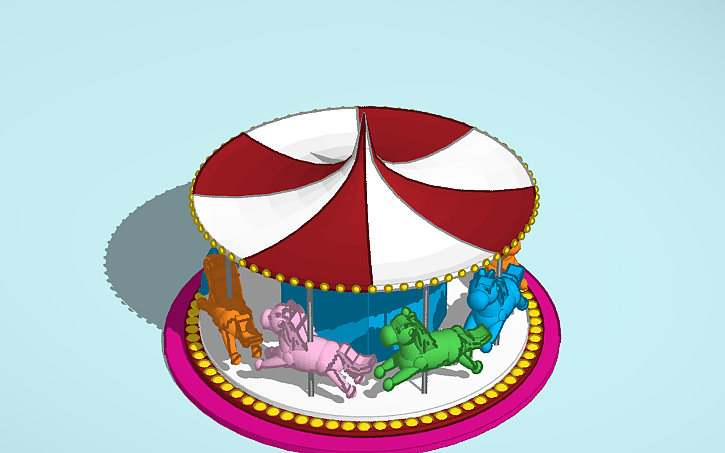 3D design Cloudy yay Horse Carousel - Tinkercad