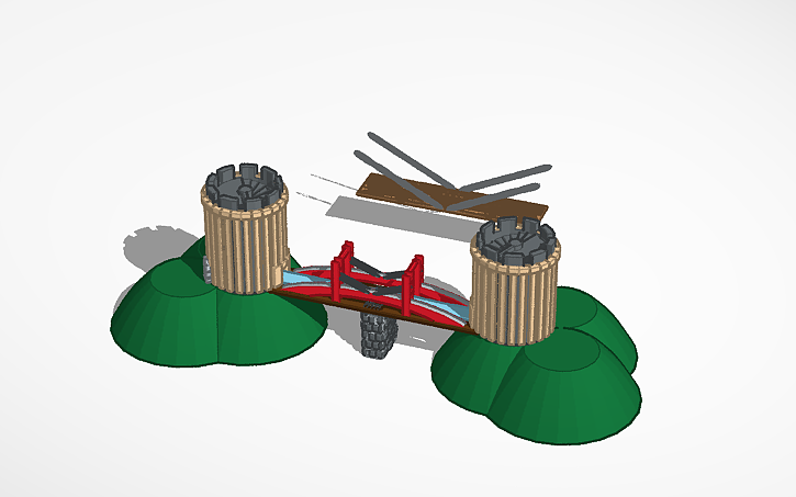 3D design castle bridge - Tinkercad
