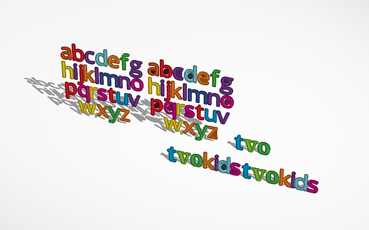 3D design Copy of TVOkids Alphabet - Tinkercad