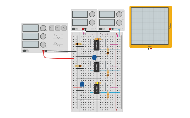 Circuit design inverting amp / integrating amp / differentiating amp ...