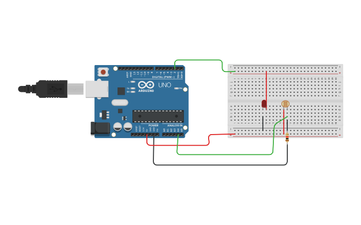 Circuit design light sensitivity sensor - Tinkercad