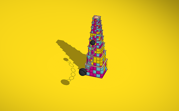 3D design The Collapsing Tower In Sim Lab Part Two! - Tinkercad