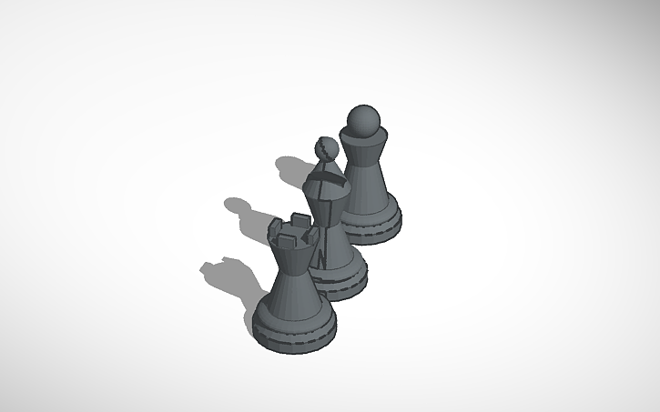 3D design Chess Pieces - Tinkercad