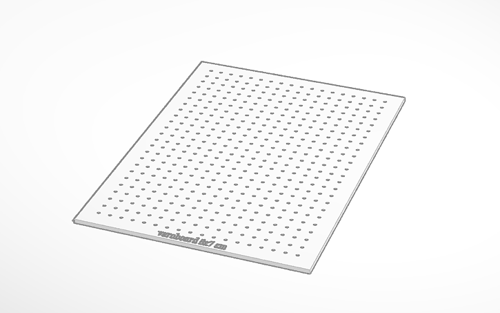 3D design veroboard 5x7 cm - Tinkercad