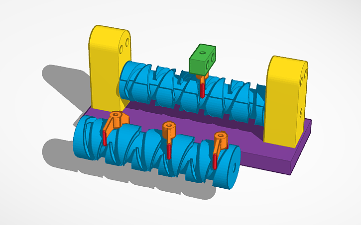 3D design Self Reversing Screw Mechanism DEMO - Tinkercad