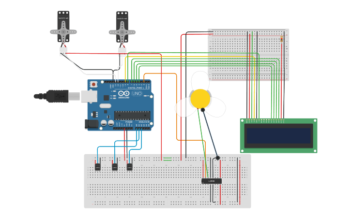 Circuit design Watering System - Tinkercad