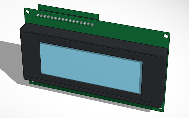 3D design LCD 2004 with I2C board - Tinkercad